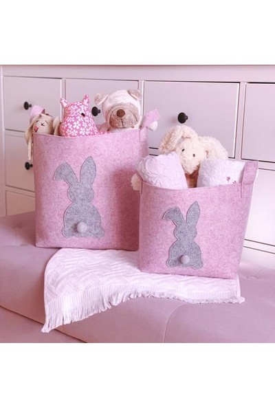Deniz Kızı Keçe Tavşan Tasarımlı 2'li Dekoratif Çocuk Bebek Odası Oyuncak Sepeti Takımı Deniz Kızı Keçe Tavşan Tasarımlı 2'li Dekoratif Çocuk Bebek Odası Oyuncak Sepeti Takımı