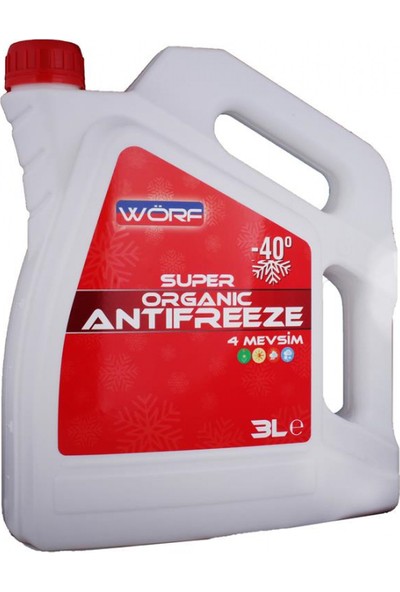 Wörf Organik Kırmızı Antifiriz -40 Derece 3 Litre Wörf Organik Kırmızı Antifiriz -40 Derece 3 Litre