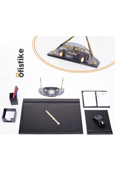 Promofis Ofistike Ravena Ofis Deri Sümen Takımı ve Kristal Masa İsimliği Promofis Ofistike Ravena Ofis Deri Sümen Takımı ve Kristal Masa İsimliği