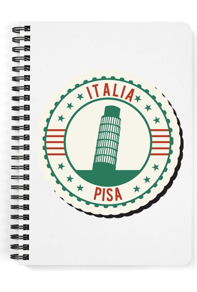 Astak Italia Pisa Baskılı Ahşap Kapaklı Defter 15X20 cm DFT2205