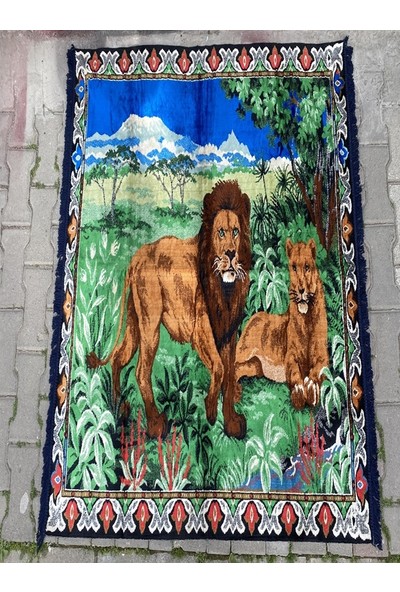 Ayberk Antika Aslanlı Duvar Halısı Sıfır Ürün 120/160 cm