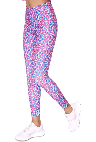 V Baskılı Kadın Çok Renkli Koşu Taytı 22YKTP11B01-BSK