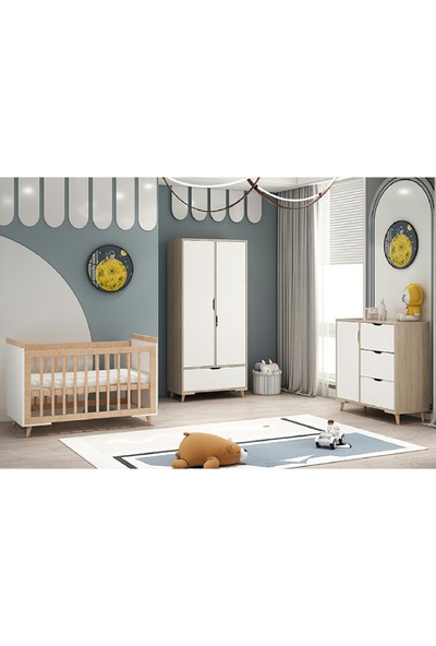 Bubu Home Pagözde Bebek Odası Takımı Beşik Çift Kapaklı Dolap Şifonyer Ceviz Bubu Home Pagözde Bebek Odası Takımı Beşik Çift Kapaklı Dolap Şifonyer Ceviz