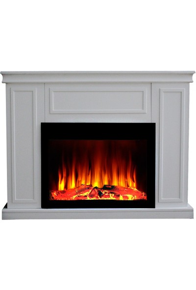 Tektes Dekoratif Elektrikli Şömine Beyaz Kasalı Sesli Isıtıcısız Tektes Dekoratif Elektrikli Şömine Beyaz Kasalı Sesli Isıtıcısız