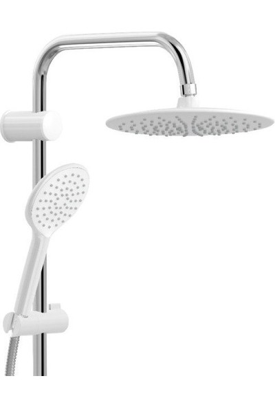 Valtemo Slim White Duş Takımı Sabunluklu Üst - El Duş Seti 150 cm Valtemo Slim White Duş Takımı Sabunluklu Üst - El Duş Seti 150 cm