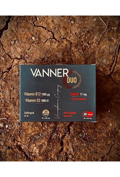 Vanner Platinum Vanner Duo Besin Takviyesi Vitamin B12 + Vitamin D3 + Demir Fe / (60 Unit) Vanner Platinum Vanner Duo Besin Takviyesi Vitamin B12 + Vitamin D3 + Demir Fe / (60 Unit)