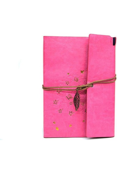 Lilibeaty Defter Deri Kaplı Ağaç Baskılı Hediyelik