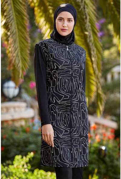 Adasea Kadın Paraşüt Kumaş Uzun Kollu Tam Kapalı Tesettür Mayo 2200