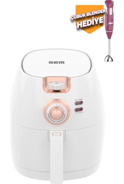 Aırcook Fritöz Beyaz + Sem Çubuk Blender Hediyeli