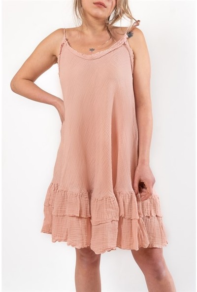 Zeliha Baysan Faven Müslin Fırfırlı Elbise