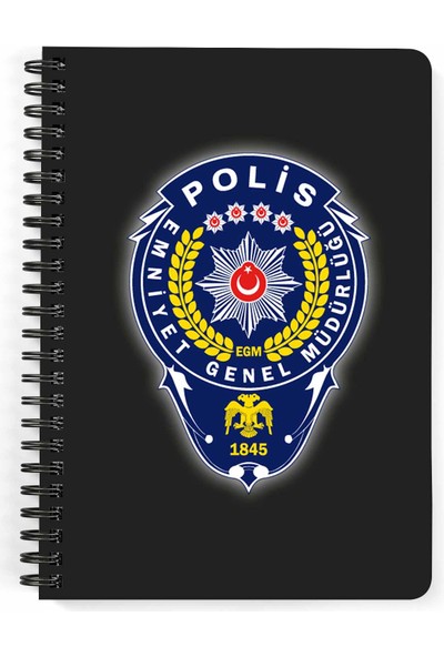 Astak Polis Baskılı Ahşap Kapaklı Defter 15X20 cm DFT5654