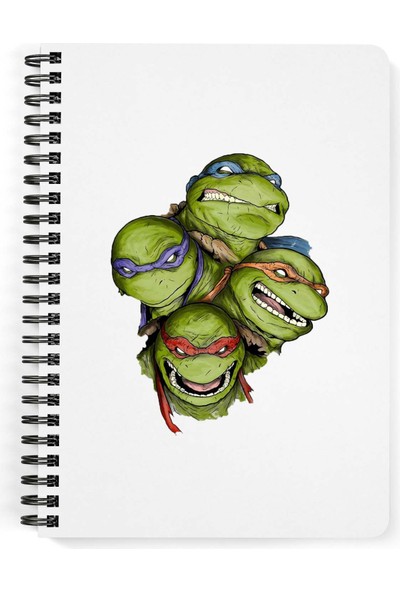 Astak Ninja Kaplumbağalar Baskılı Ahşap Kapaklı Defter 15X20 cm DFT6833