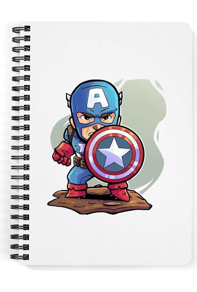 Astak Captan America Baskılı Ahşap Kapaklı Defter 15X20 cm DFT6848