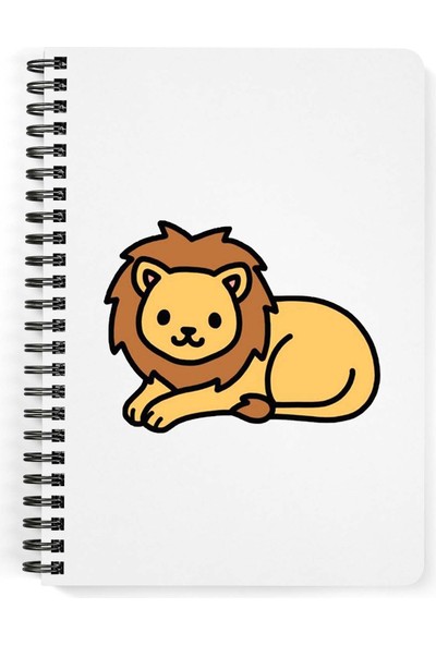 Astak Aslan Baskılı Ahşap Kapaklı Defter 15X20 cm DFT5766
