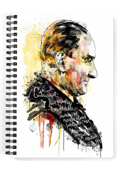 Astak Atatürk Baskılı Ahşap Kapaklı Defter 15X20 cm DFT5551