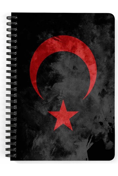 Astak Ay Yıldız Baskılı Ahşap Kapaklı Defter 15X20 cm DFT5455
