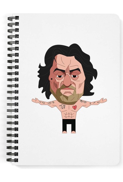 Astak Robert De Niro Baskılı Ahşap Kapaklı Defter 15X20 cm DFT1044