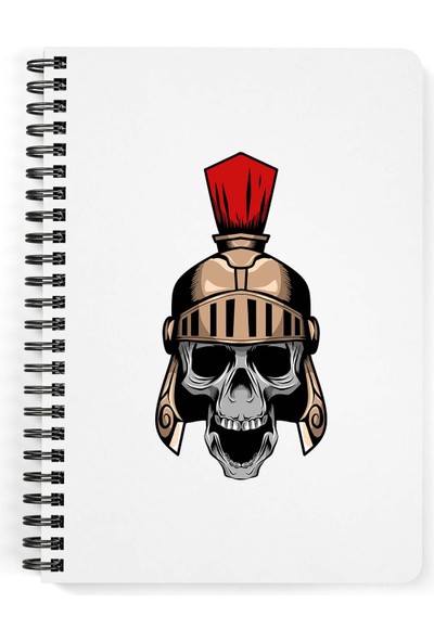 Astak Savaşçı Kurukafa Baskılı Ahşap Kapaklı Defter 15X20 cm DFT1294