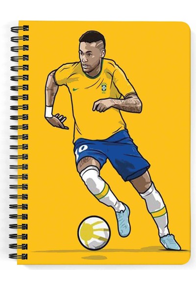Astak Neymar Baskılı Ahşap Kapaklı Defter 15X20 cm DFT4385