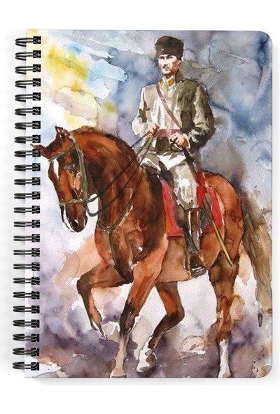 Astak Atatürk Baskılı Ahşap Kapaklı Defter 15X20 cm DFT5606