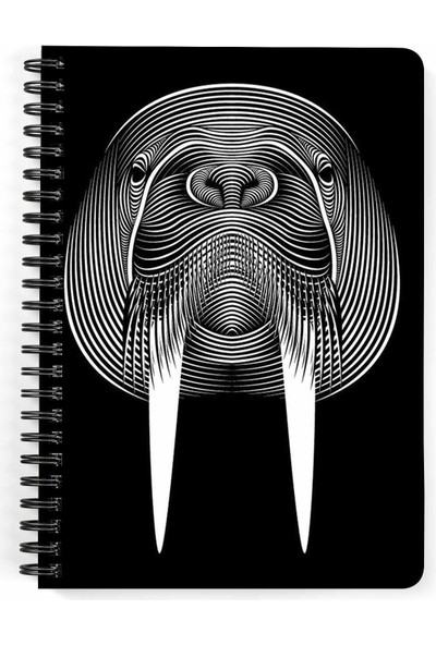 Astak Fok Balığı Baskılı Ahşap Kapaklı Defter 15X20 cm DFT3361