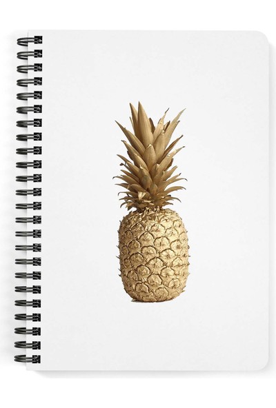 Astak Ananas Baskılı Ahşap Kapaklı Defter 15X20 cm DFT5765
