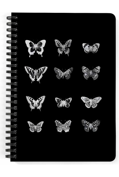 Astak Kelebek Baskılı Ahşap Kapaklı Defter 15X20 cm DFT3372