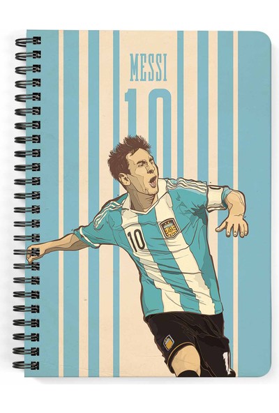 Astak Lionel Messi Baskılı Ahşap Kapaklı Defter 15X20 cm DFT4598