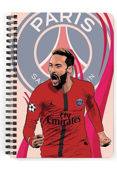 Astak Neymar Baskılı Ahşap Kapaklı Defter 15X20 cm DFT4383