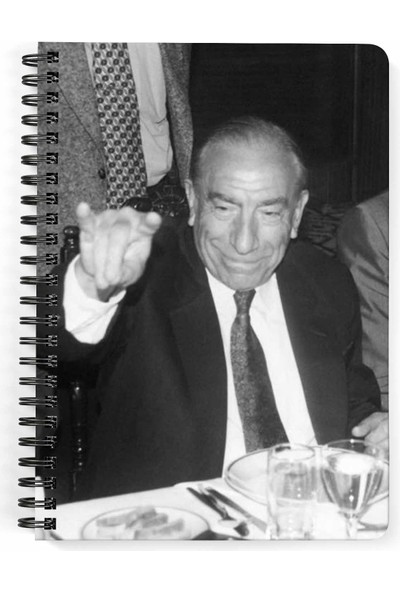 Astak Alparslan Türkeş Baskılı Ahşap Kapaklı Defter 15X20 cm DFT5575