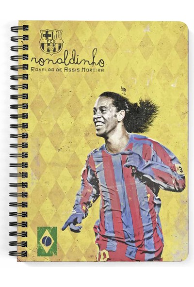 Astak Ronaldinho Baskılı Ahşap Kapaklı Defter 15X20 cm DFT4504