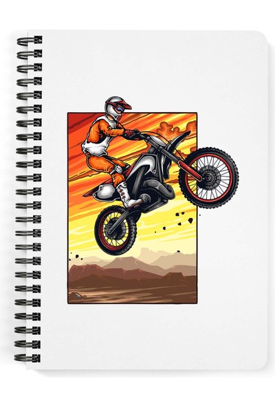 Astak Motocross Baskılı Ahşap Kapaklı Defter 15X20 cm DFT2042 Astak Motocross Baskılı Ahşap Kapaklı Defter 15X20 cm DFT2042