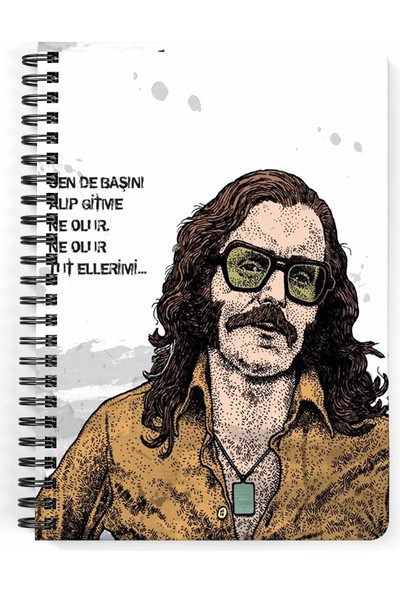 Astak Cem Karaca Baskılı Ahşap Kapaklı Defter 15X20 cm DFT3898