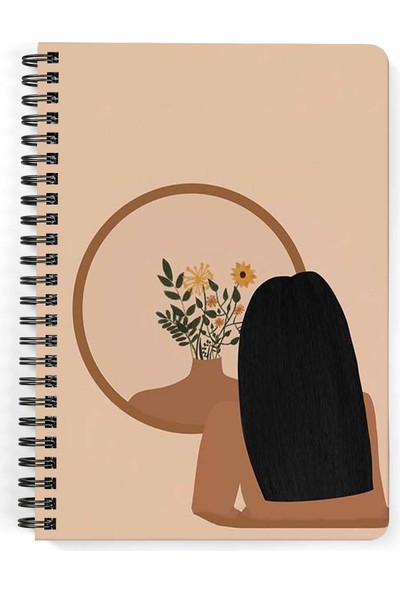 Astak Woman Baskılı Ahşap Kapaklı Defter 15X20 cm DFT3185