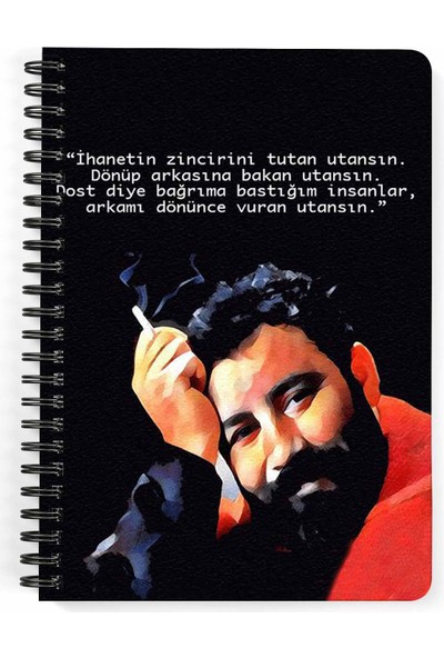 Astak Ahmet Kaya Baskılı Ahşap Kapaklı Defter 15X20 cm DFT3059