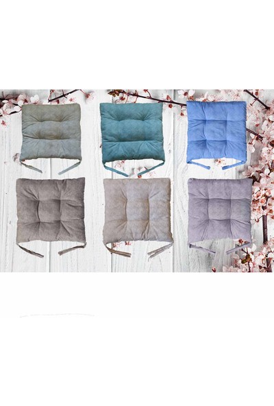 Azen Girişim 6 Adet Silikon Elyaf Dolgulu Dekoratif Renkli Sandalye Minderi Bağcıklı 40*40 Azen Girişim 6 Adet Silikon Elyaf Dolgulu Dekoratif Renkli Sandalye Minderi Bağcıklı 40*40