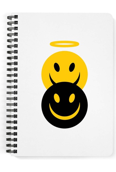 Astak Emoji Baskılı Ahşap Kapaklı Defter 15X20 cm DFT6142