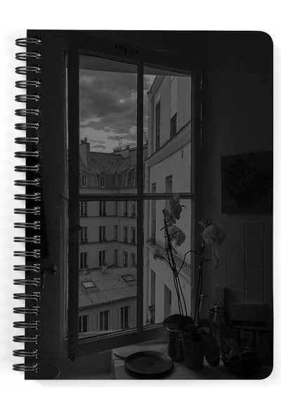 Astak Pencere Baskılı Ahşap Kapaklı Defter 15X20 cm DFT3321