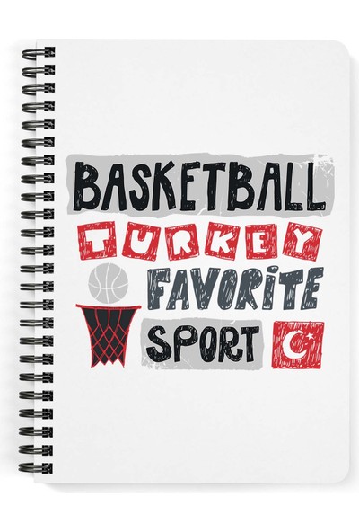Astak Basketball Turkey Baskılı Ahşap Kapaklı Defter 15X20 cm DFT2047