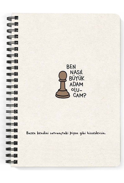 Astak Adam Olucam Baskılı Ahşap Kapaklı Defter 15X20 cm DFT4937