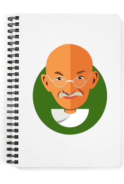 Astak Gandhi Baskılı Ahşap Kapaklı Defter 15X20 cm DFT969