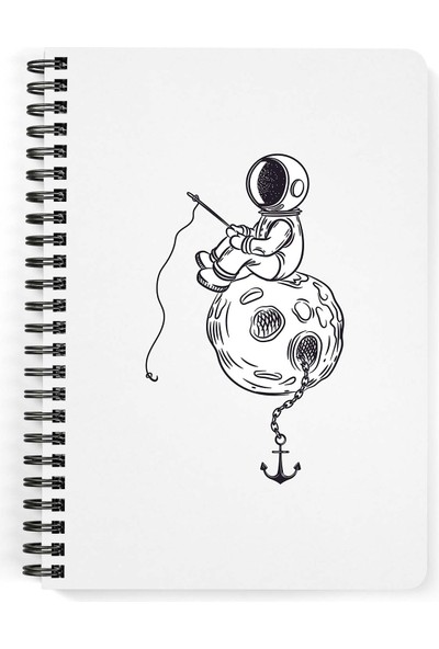 Astak Ay Tutulması Baskılı Ahşap Kapaklı Defter 15X20 cm DFT1934