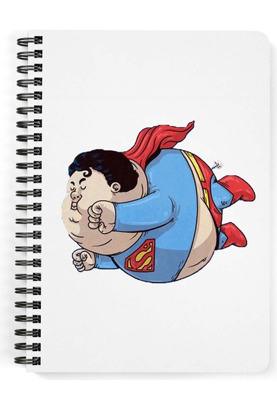 Astak Şişko Süpermen Baskılı Ahşap Kapaklı Defter 15X20 cm DFT5764