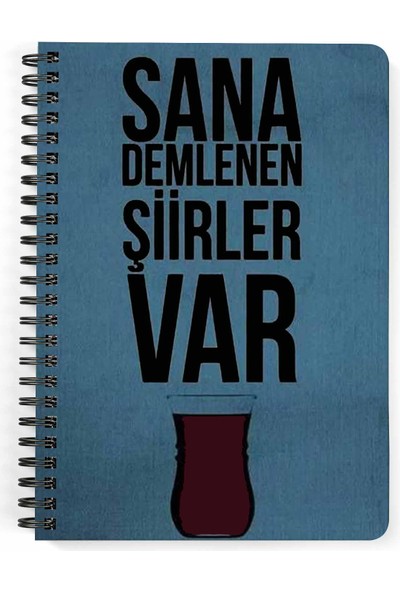 Astak Şiirler Var Baskılı Ahşap Kapaklı Defter 15X20 cm DFT4202