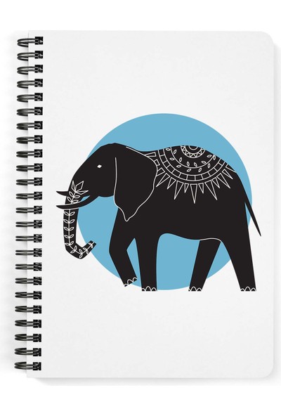 Astak Animasyon Fil Baskılı Ahşap Kapaklı Defter 15X20 cm DFT768