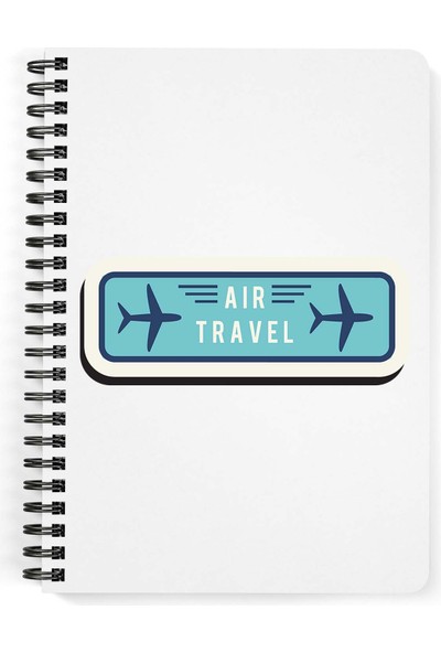 Astak Air Travel Baskılı Ahşap Kapaklı Defter 15X20 cm DFT2204