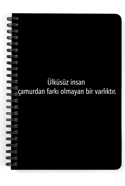 Astak Alparslan Türkeş Baskılı Ahşap Kapaklı Defter 15X20 cm DFT5573