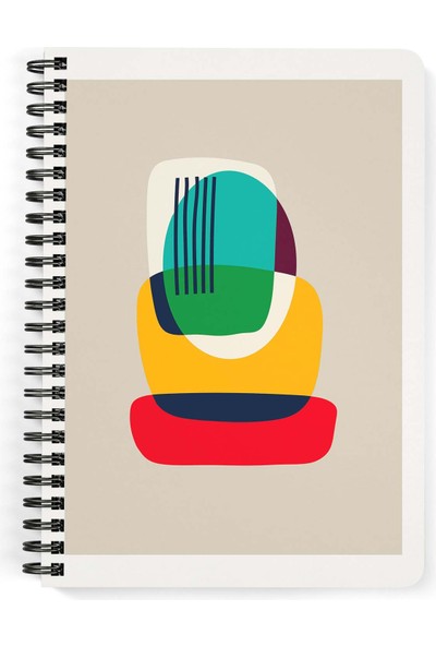 Astak Geometrik Baskılı Ahşap Kapaklı Defter 15X20 cm DFT628