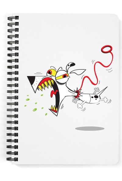 Astak Havlayan Köpek Baskılı Ahşap Kapaklı Defter 15X20 cm DFT762