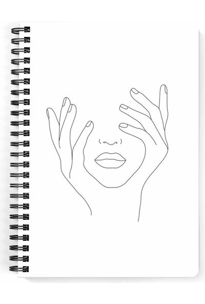 Astak Soyut Yüz Baskılı Ahşap Kapaklı Defter 15X20 cm DFT2958